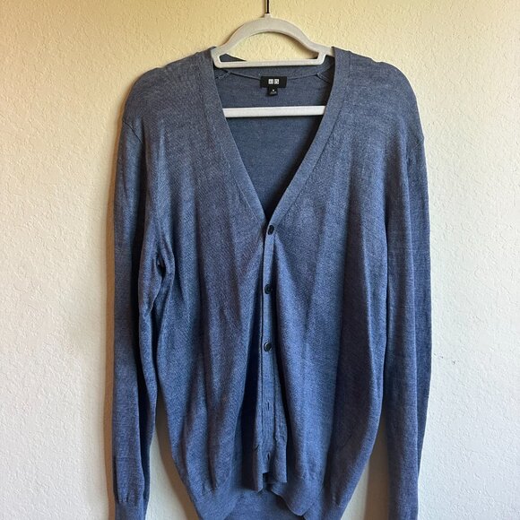 Uniqlo | Sweaters | Uniqlo Blue Cardigan | Poshmark